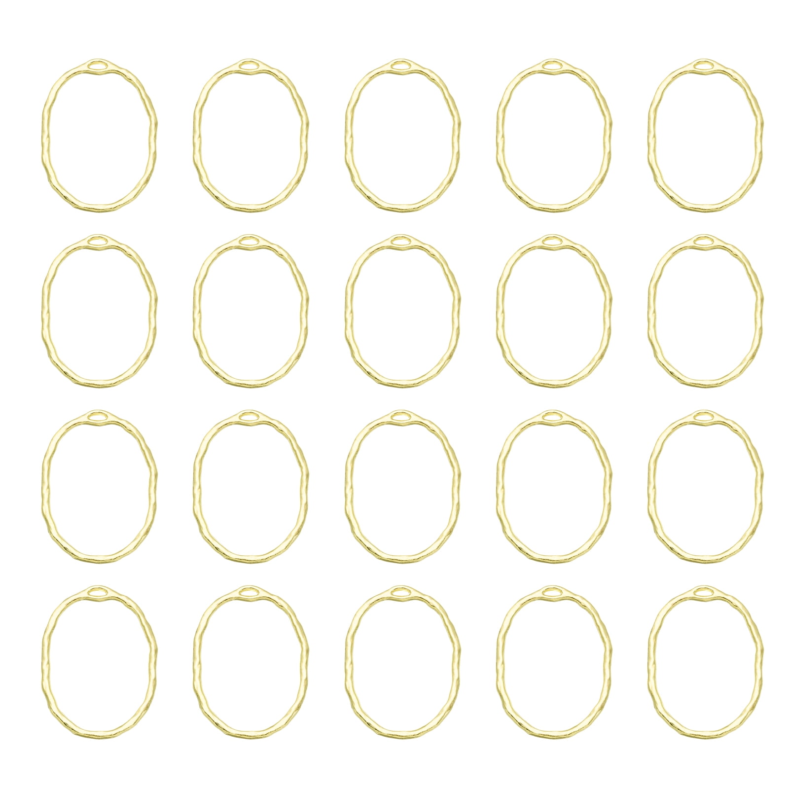 Uxcell Open Bezels for Resin, 30Pcs Alloy Hollow Oval Open Back Frame ...