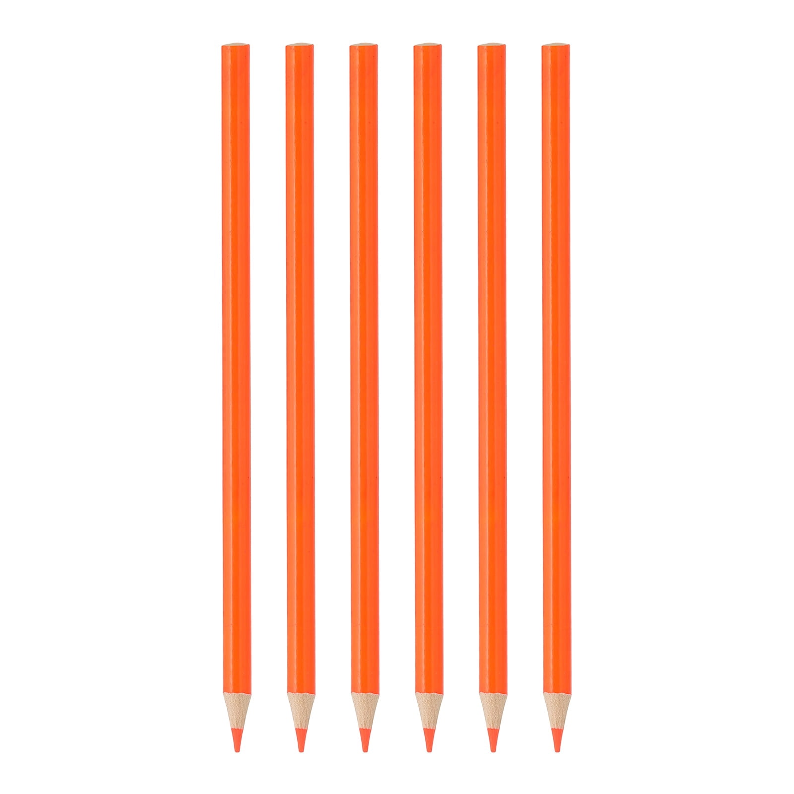 Uxcell Orange Colored Pencils Set, 6Pcs Oil Color Pencils Wooden ...