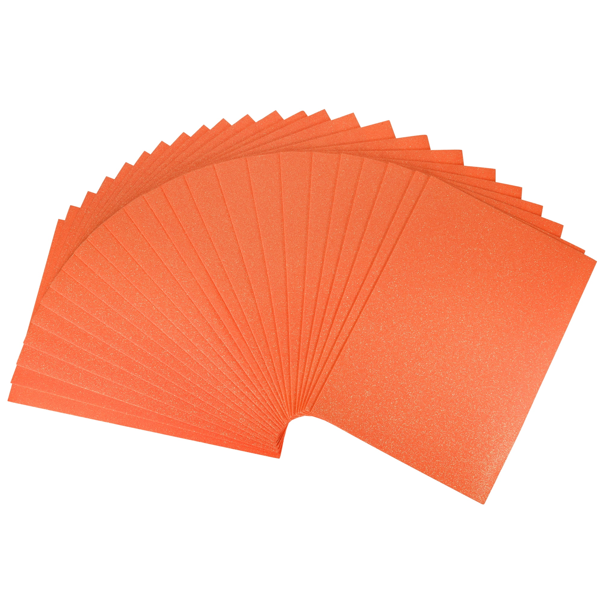 Uxcell Orange Glitter EVA Foam Sheets 11 x 8 Inch 2mm Thick for Crafts ...