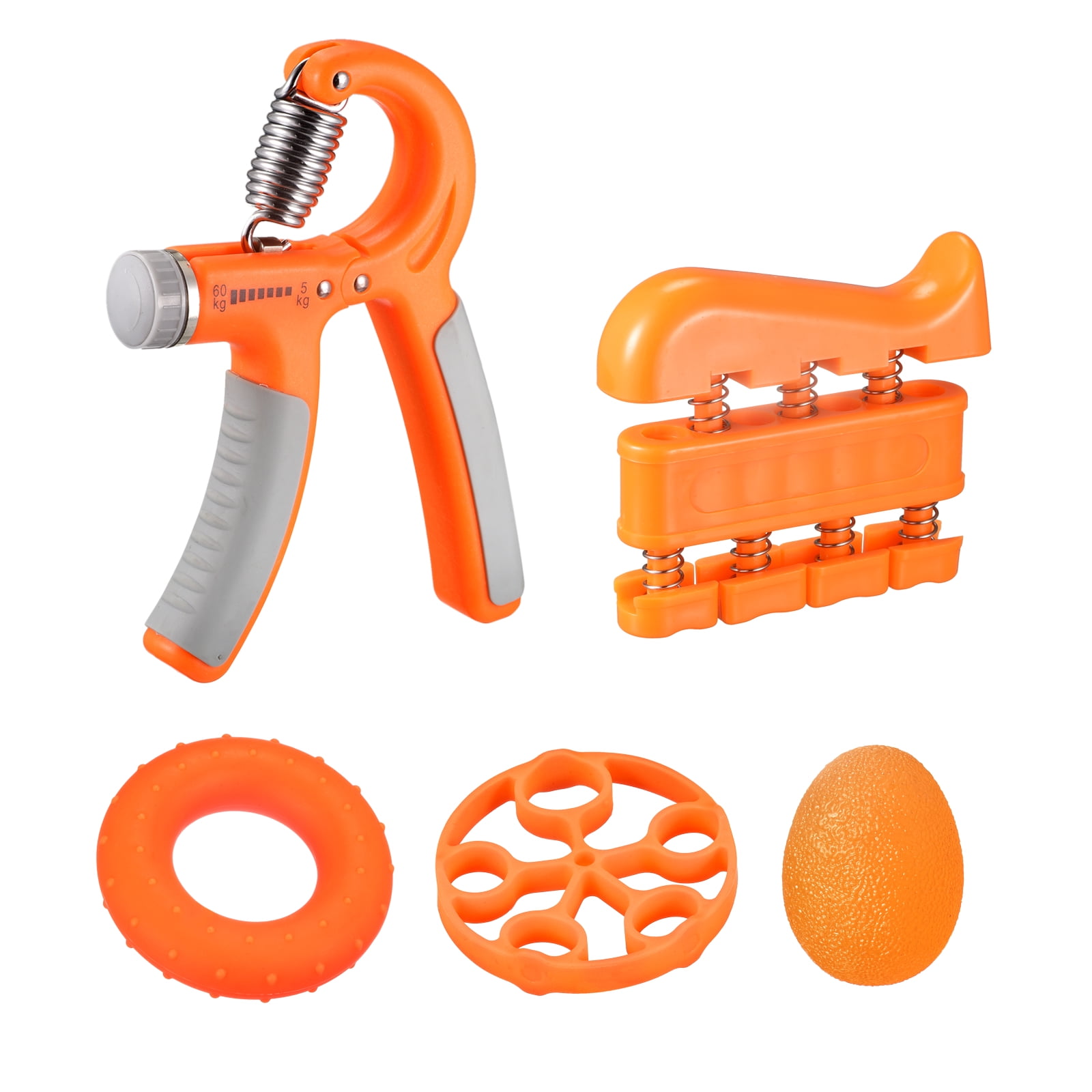 Uxcell Orange Hand Grip Strengthener Kit Forearms Finger Exerciser ...