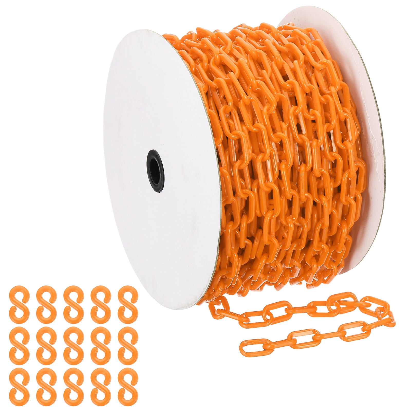 Uxcell Orange Plastic Chain, 131 ft 6mm Safety Barrier Chain for Crowd ...