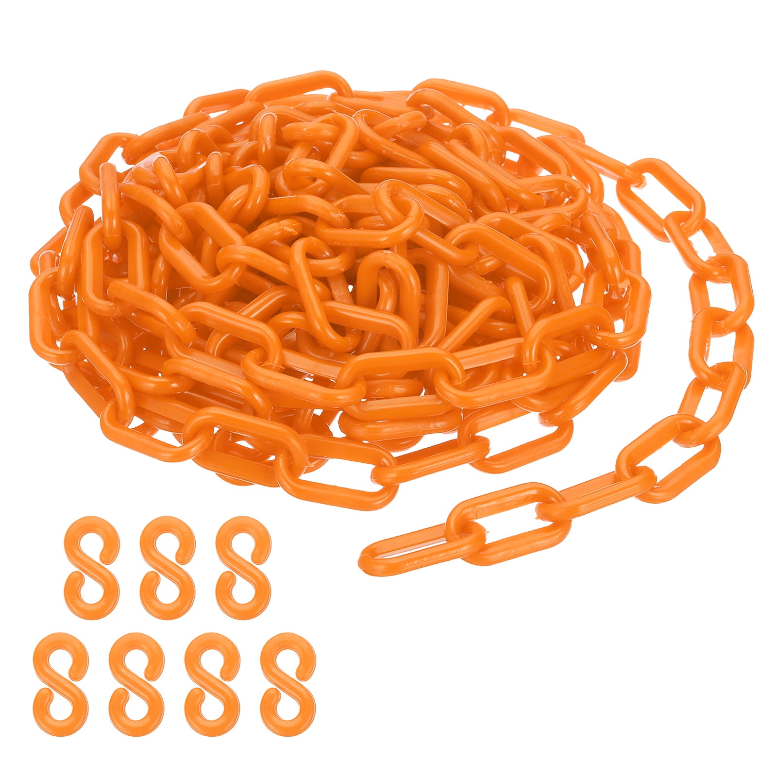 Uxcell Orange Plastic Chain, 16 ft 6mm Safety Barrier Chain for Crowd ...