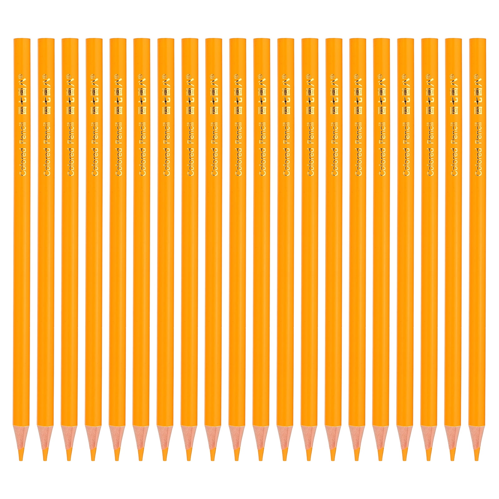 Uxcell Orange Yellow Colored Pencils Set, 20 Pcs Oil Color Pencils ...