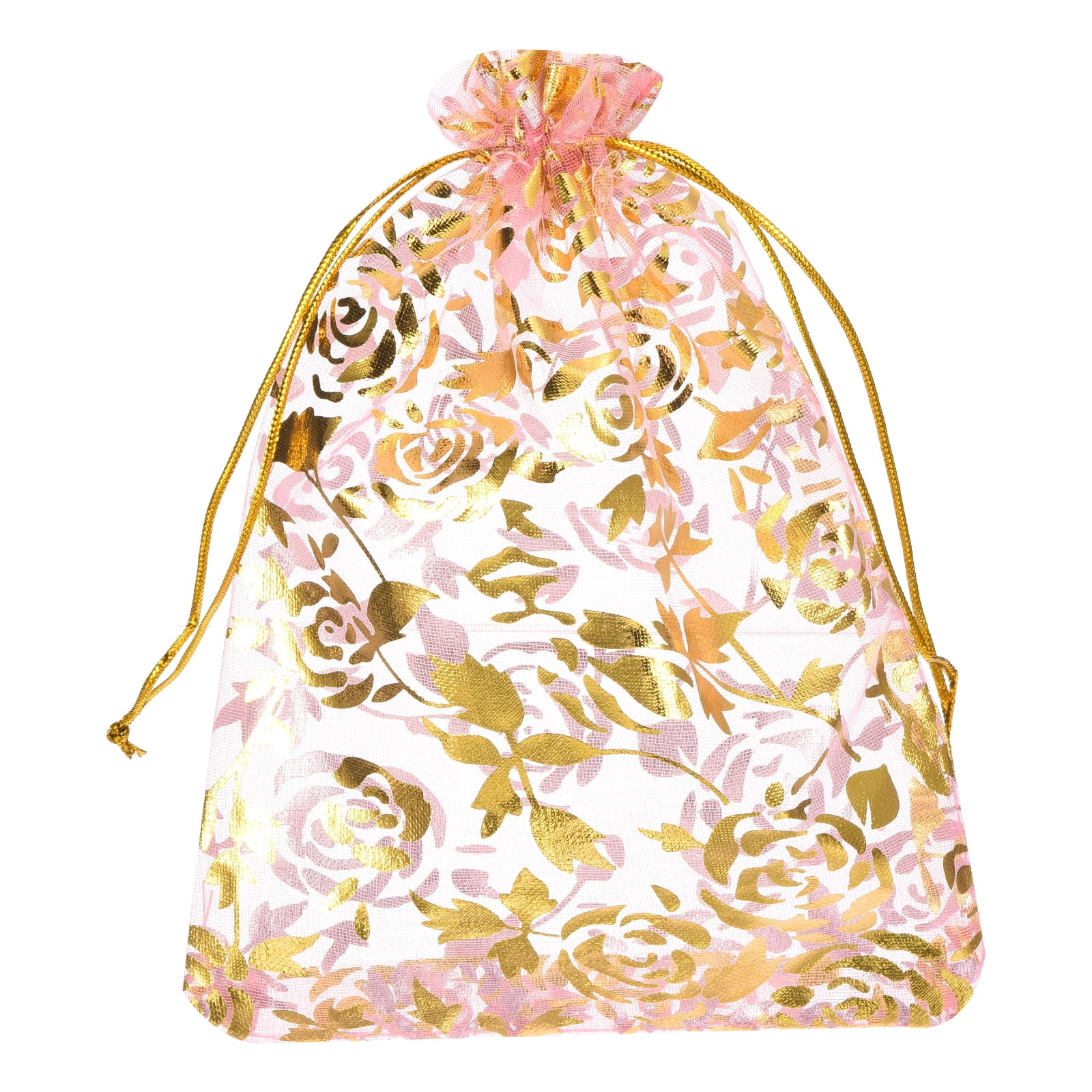 Uxcell Organza Bag, Sheer Flower Heart Mesh Bags Drawstring Gift Bags ...