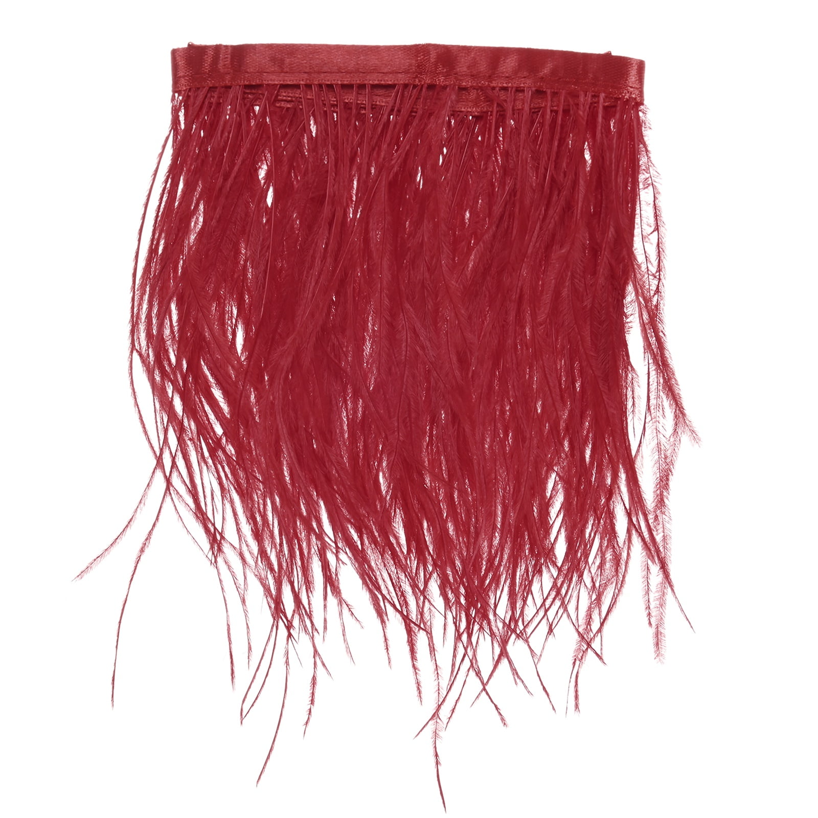 Uxcell Ostrich Feather Trim Fringe, 1 Yards 4-6" Natural Fluffy Feather ...