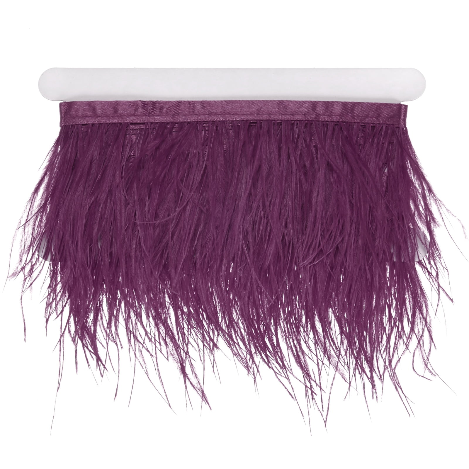 Uxcell Ostrich Feather Trim Fringe, 2 Yards 3-4" Natural Fluffy Feather ...