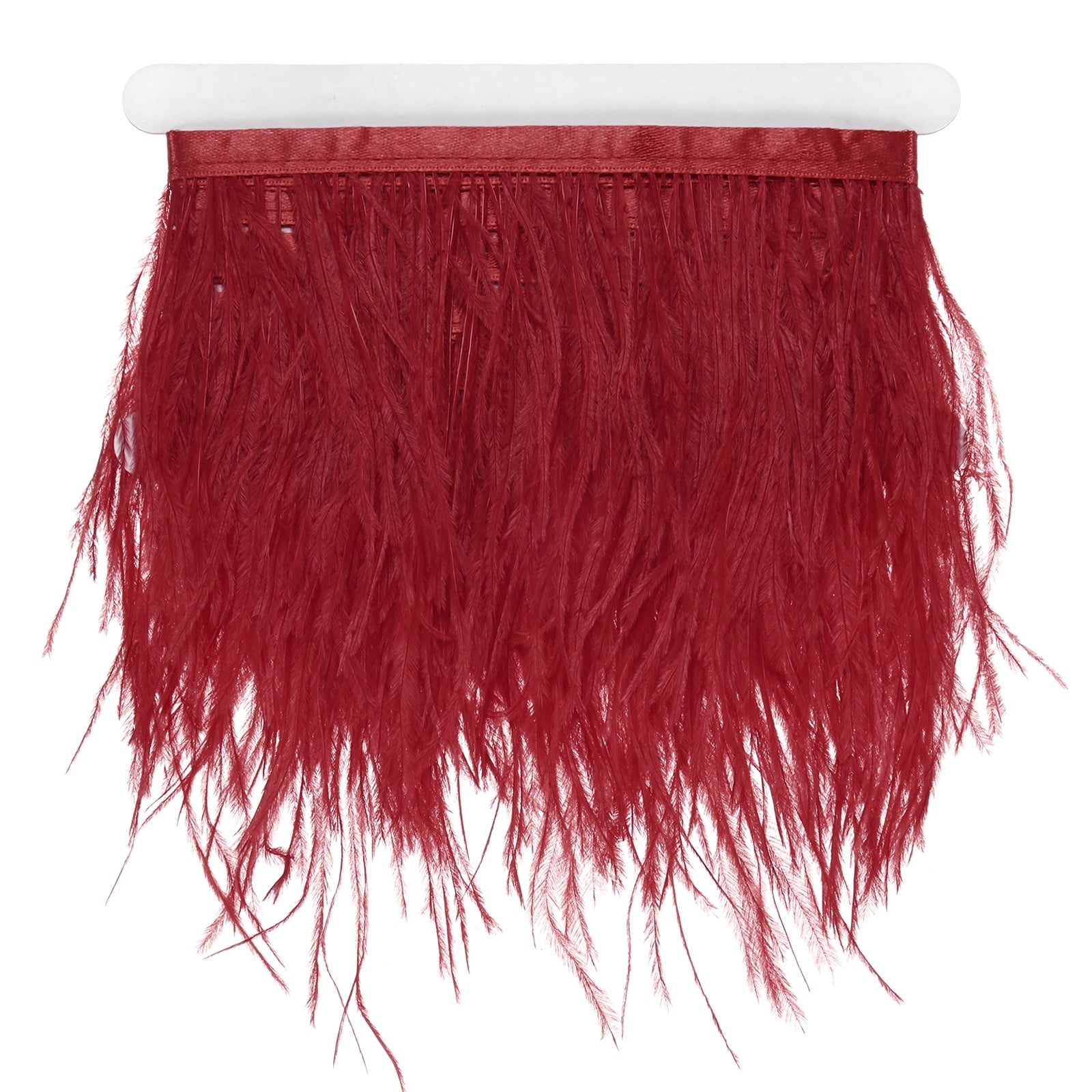 Uxcell Ostrich Feather Trim Fringe, 2 Yards 4-6" Natural Fluffy Feather ...