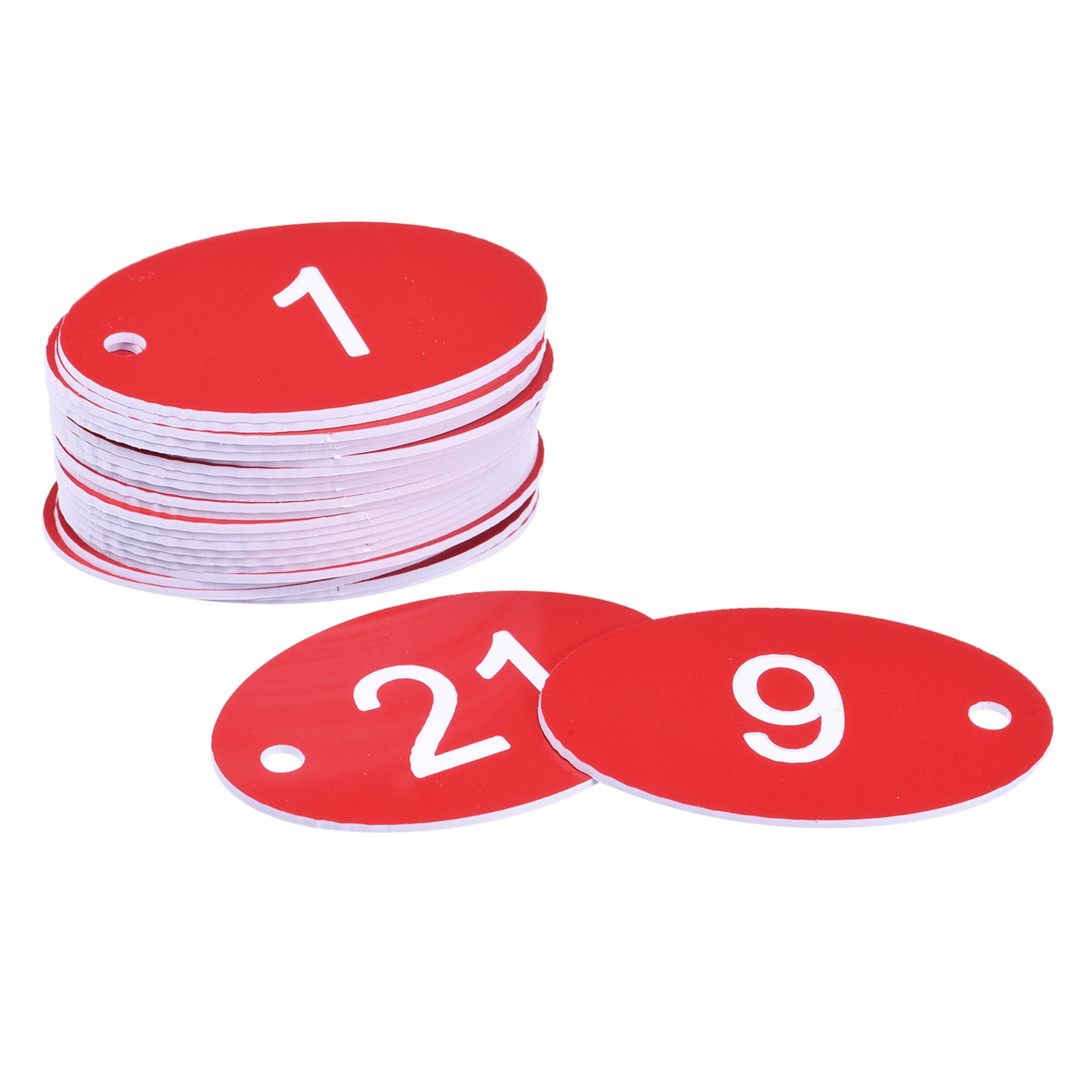 Uxcell Oval 1-25 Number Tag Key Tag Acrylic Engraved Red ID Tag for ...