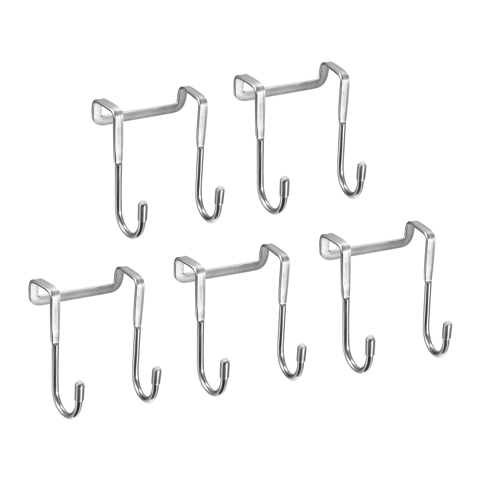 Uxcell Over Cabinet Drawer Hooks Extended Double Hanging Hooks, Silver ...
