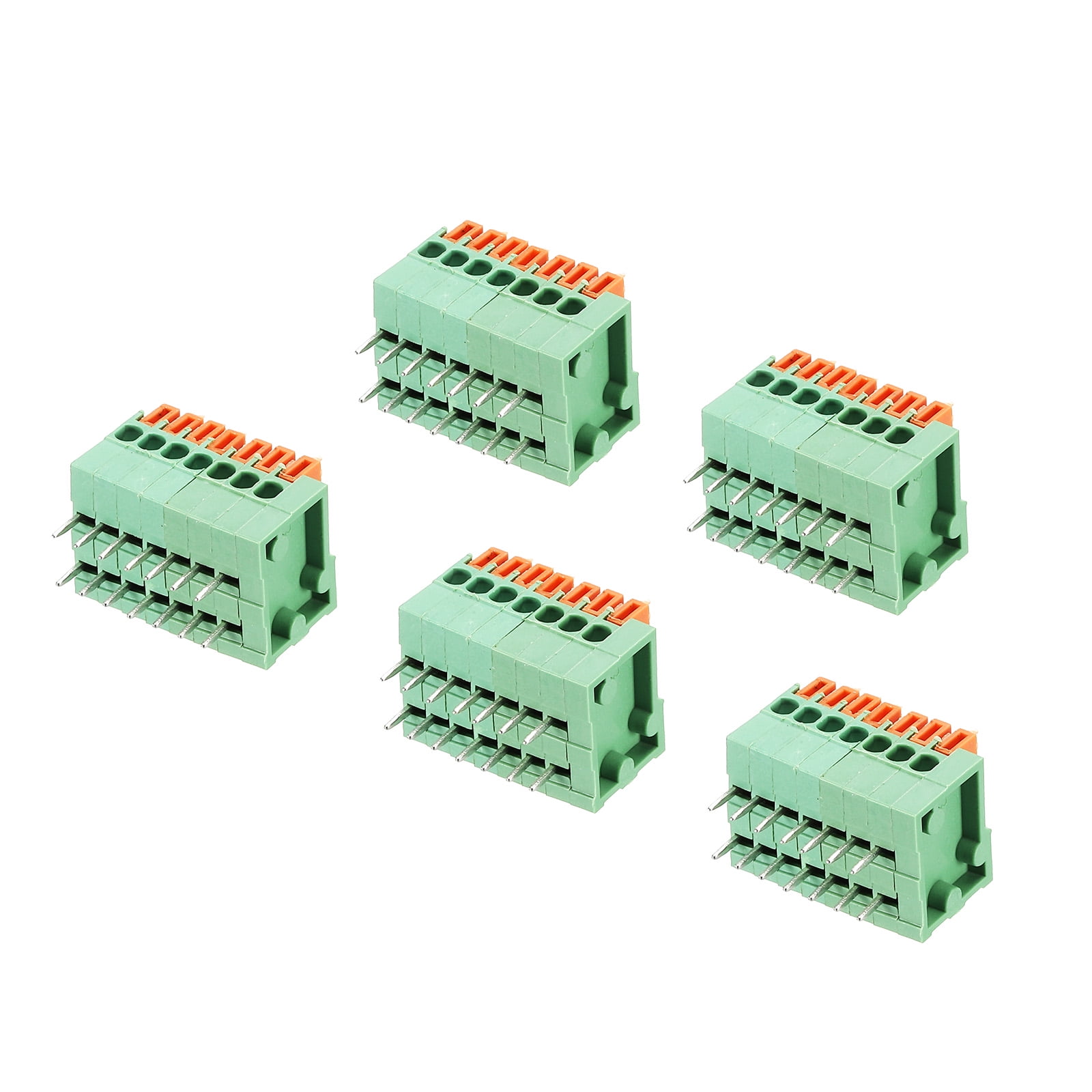 Uxcell PCB Spring Terminal Block Connector KF141R 150V 2A 2.54mm 7 Pin ...