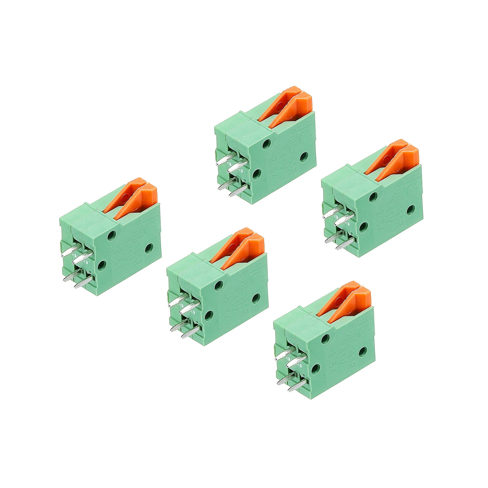 Uxcell PCB Spring Terminal Block Connector KF141V 150V 2A 2.54mm 2 Pin ...