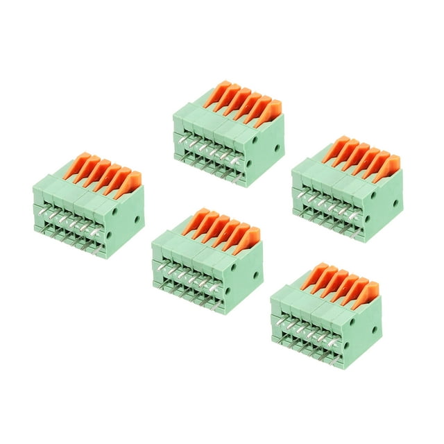 Uxcell PCB Spring Terminal Block Connector KF141V 150V 2A 2.54mm 6 Pin ...