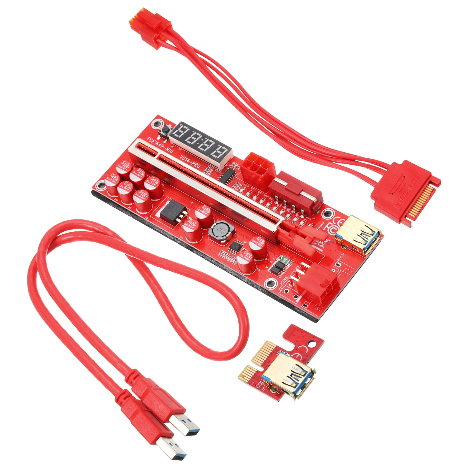 Uxcell PCI-E 1X to 16X Graphics Card Express Extender Riser Adapter ...