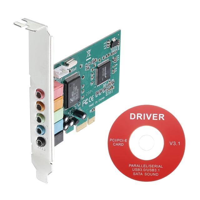 Uxcell PCIe Sound Card, Internal 5.1 Stereo Audio Card 24 Bit with CD ...