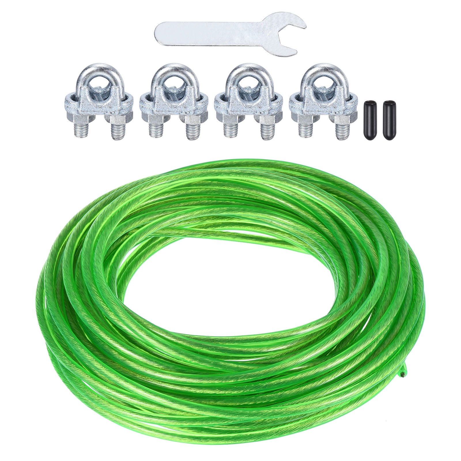 Uxcell PE Coated Steel Cable, 1/4"x49ft Plastic Clothesline Steel Core ...