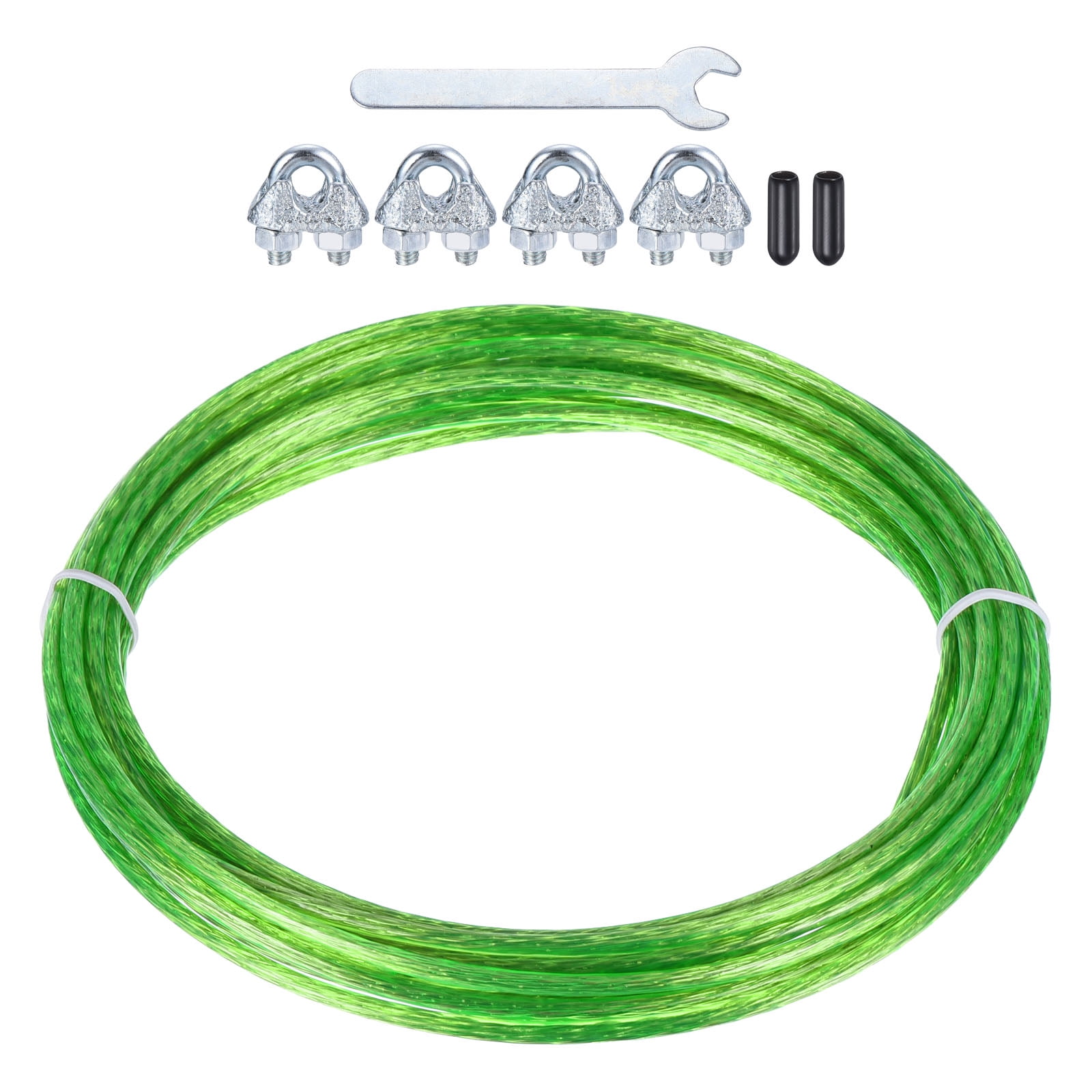 Uxcell PE Coated Steel Cable, 5/32"x20ft Plastic Clothesline Steel Core ...