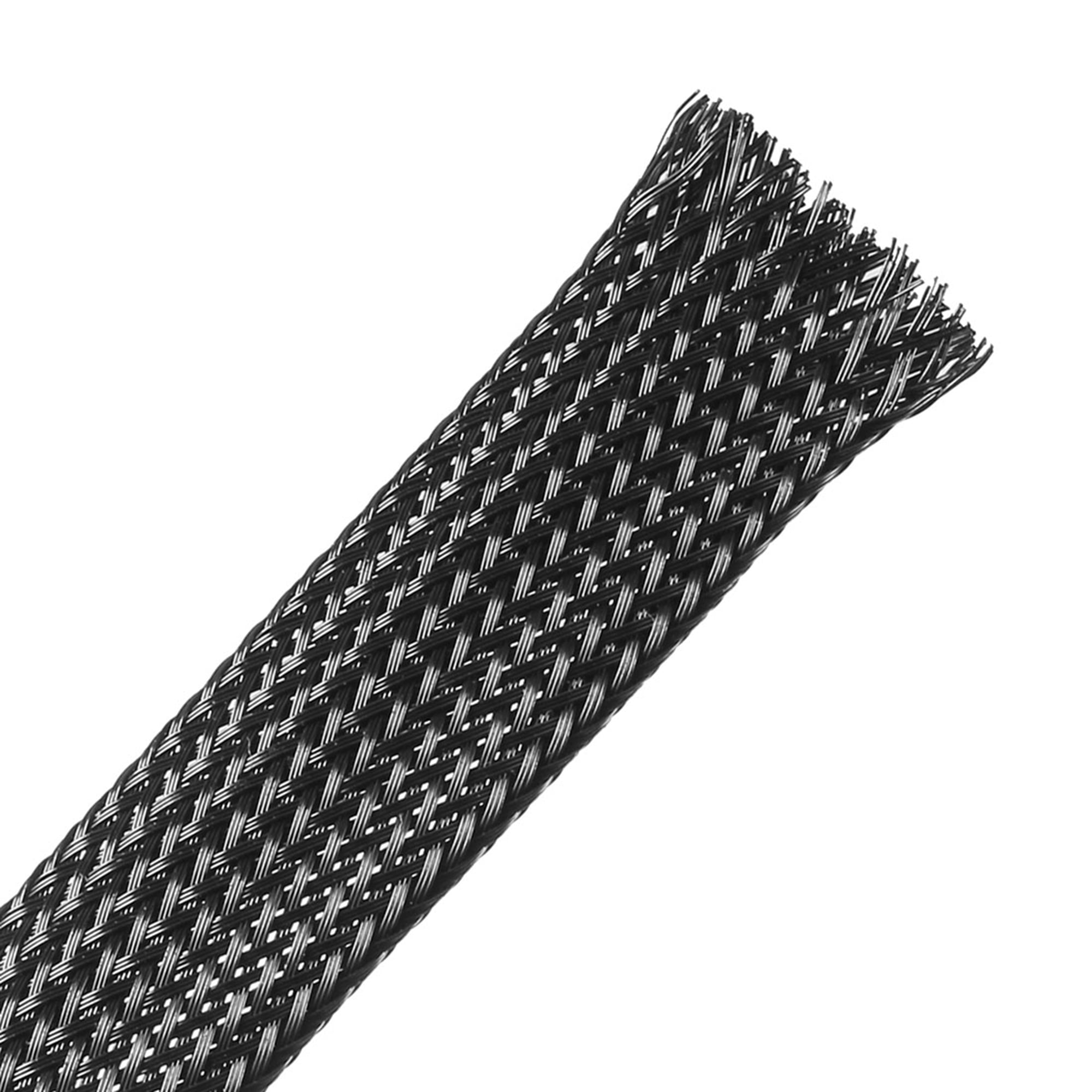 Uxcell PET Expandable Cord Protector, 49 Ft Wire Loom Braided Sleeving ...