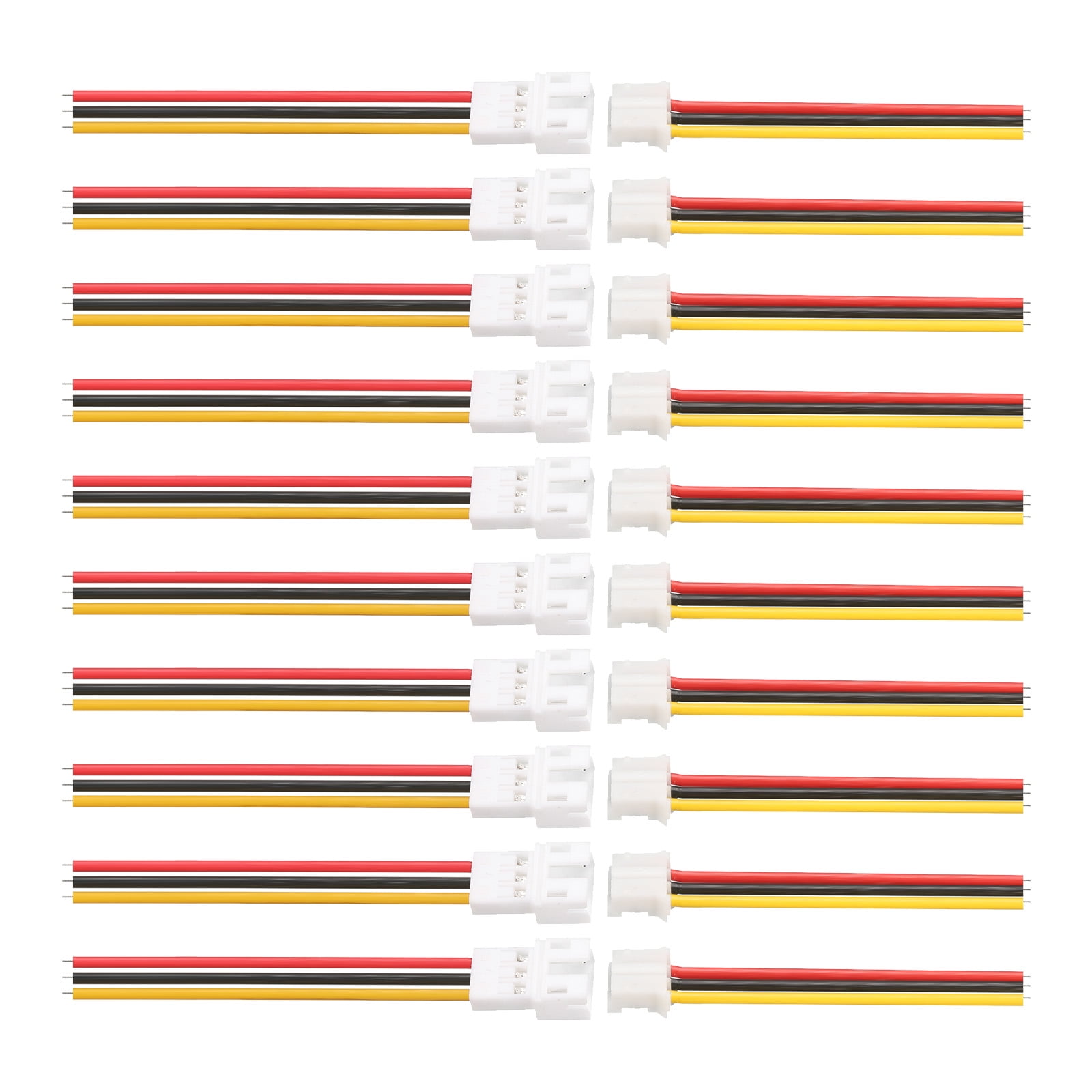 Uxcell PH 2.0 Male and Female Connector Plug 3 Pins with 20cm Wire ...