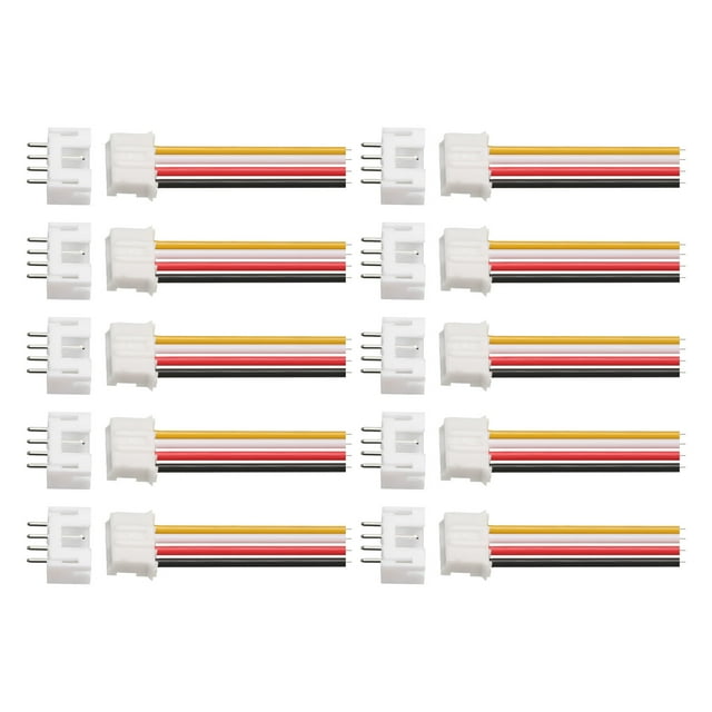 Uxcell PH 2.0 Single Female Connector Plug 4 Pins with 20cm Wire Cables ...