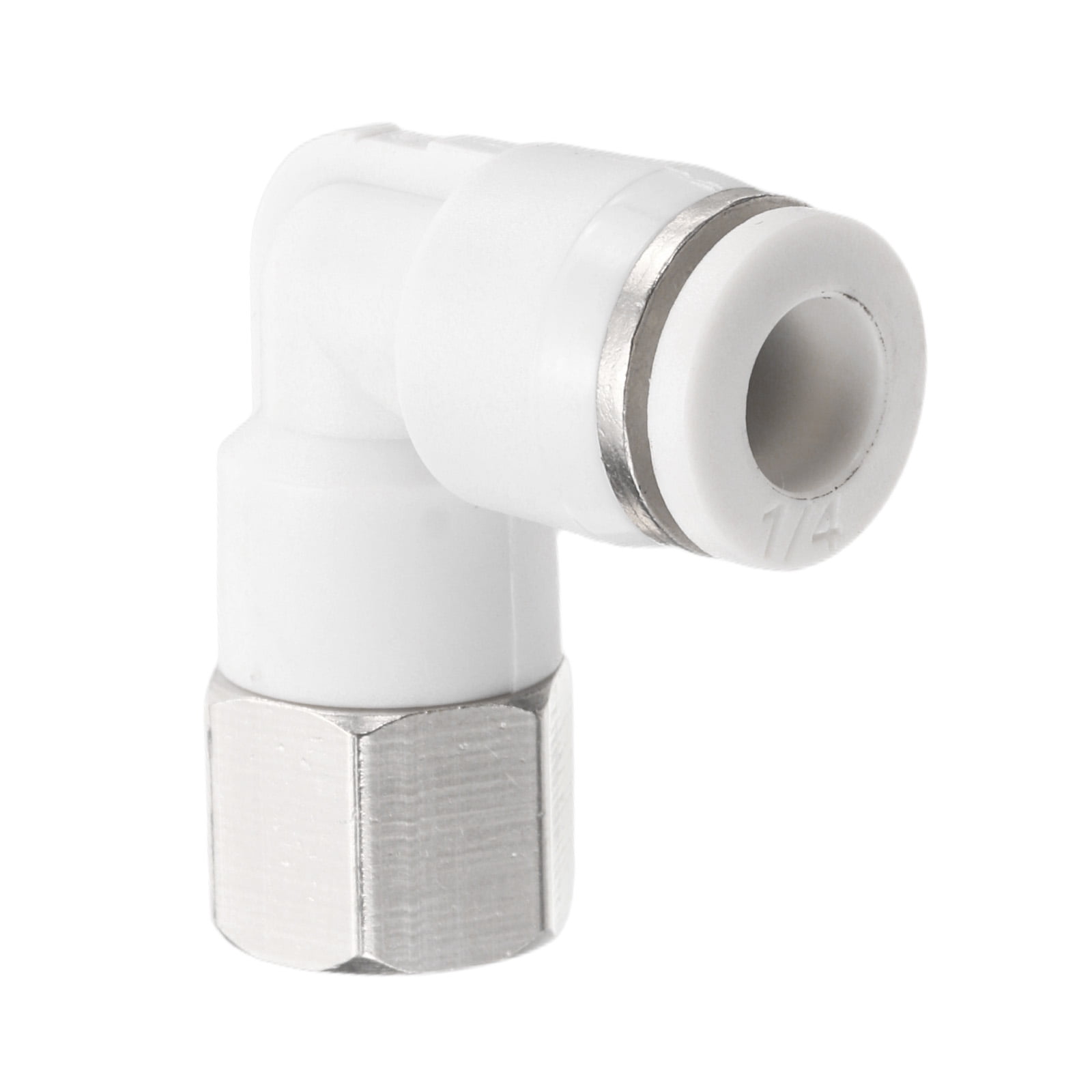 Uxcell PLF1/4-N01 Pneumatic Female Elbow 1/4" Tube OD x 1/8" NPT 90 Degree Push to Connect Air ...