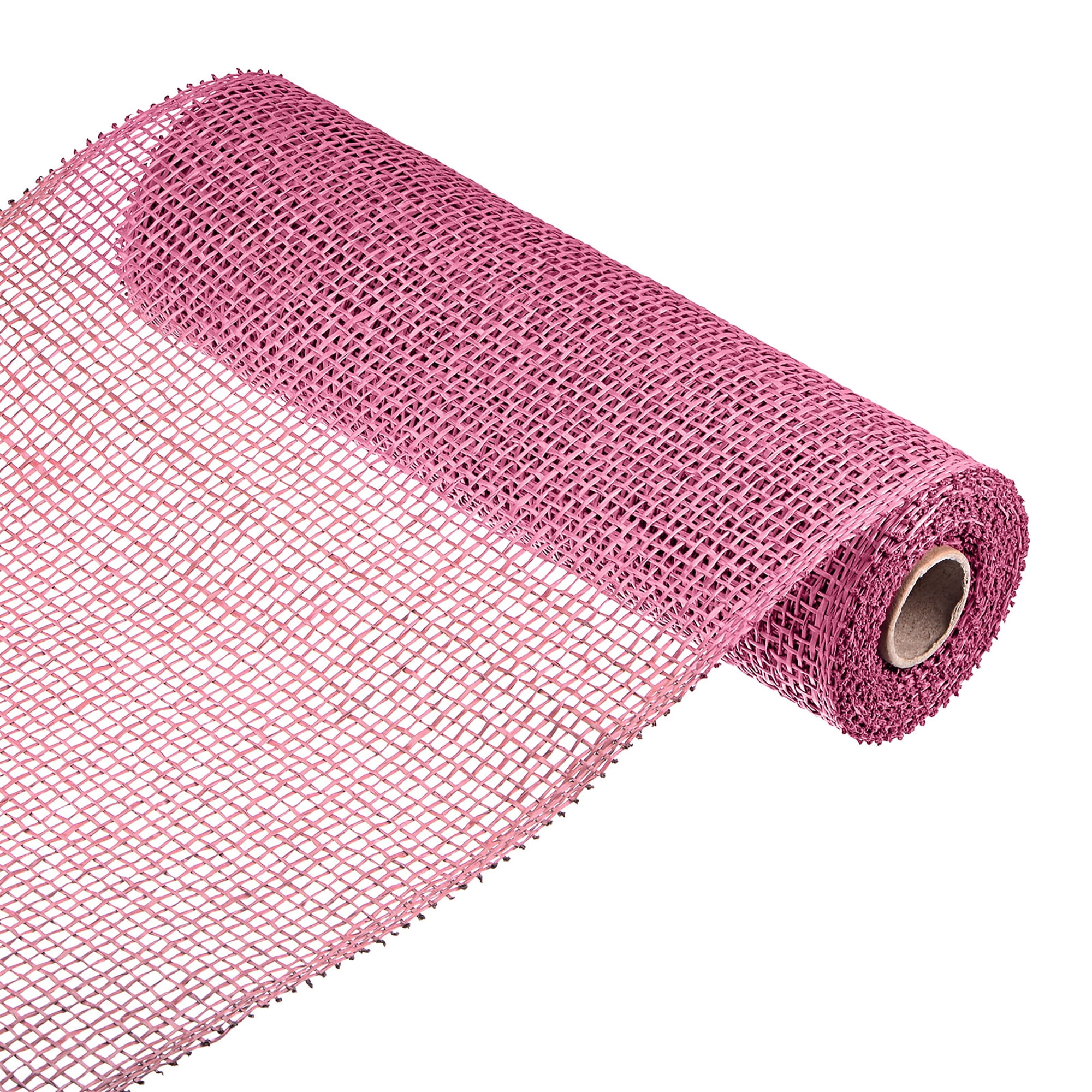 Uxcell PP Burlap Mesh Decorative Wrapping Ribbon 1 Roll Pink - Walmart.com