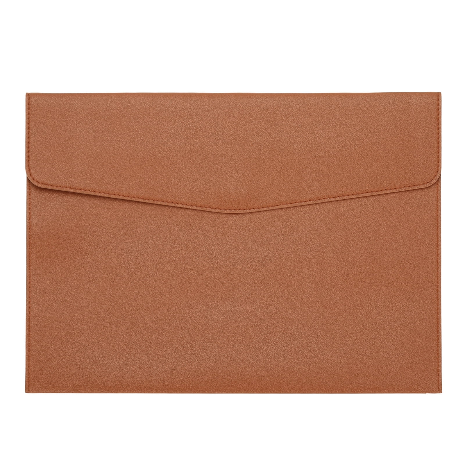 Uxcell PU Leather A4 File Folder, Document Holder Filing Organizer ...