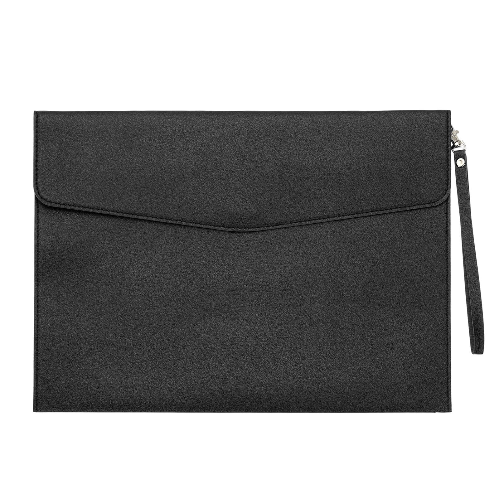 Uxcell PU Leather A4 File Folder, Document Holder Filing Organizer ...