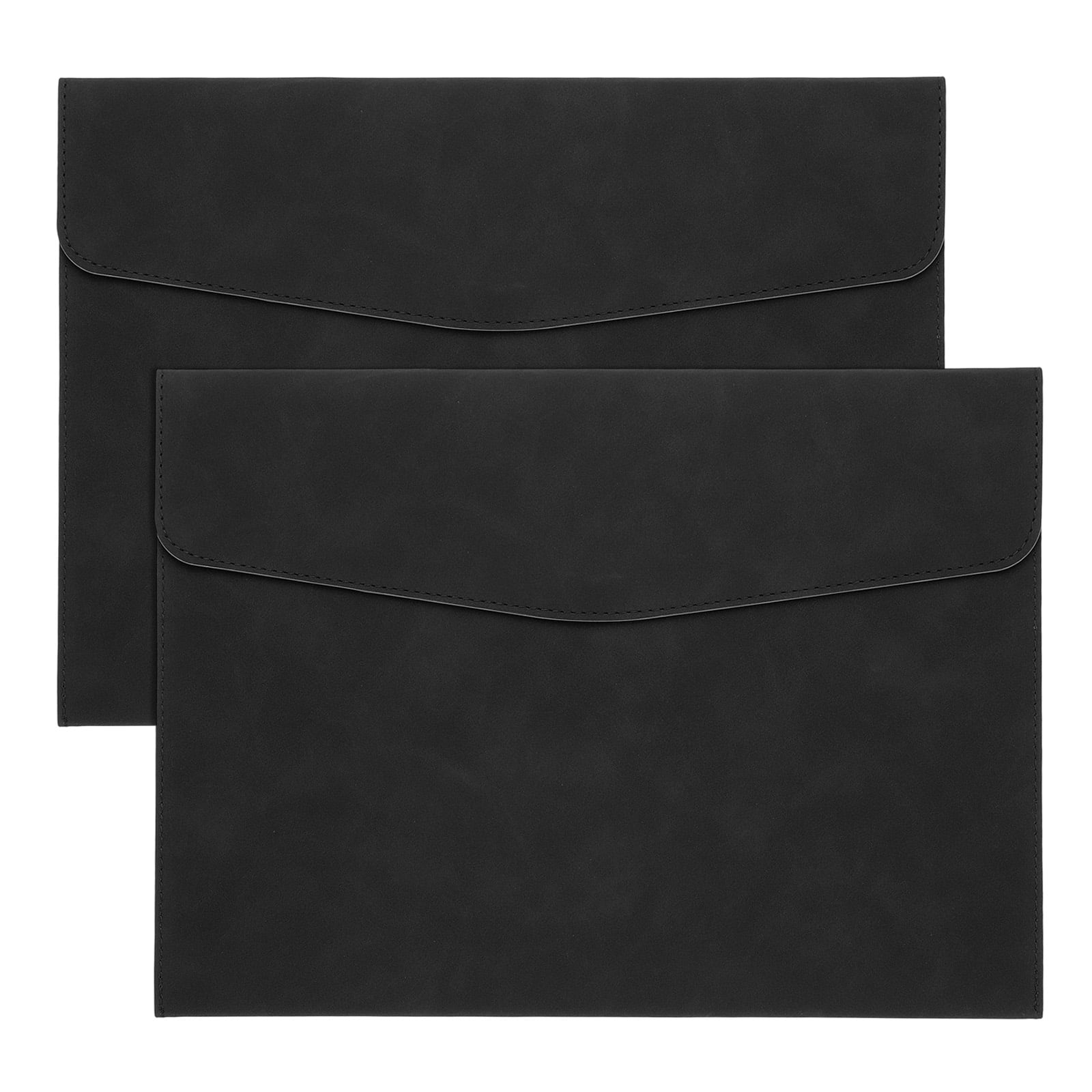 Uxcell PU Leather A4 File Folder, Document Holder with Snap Closure for ...