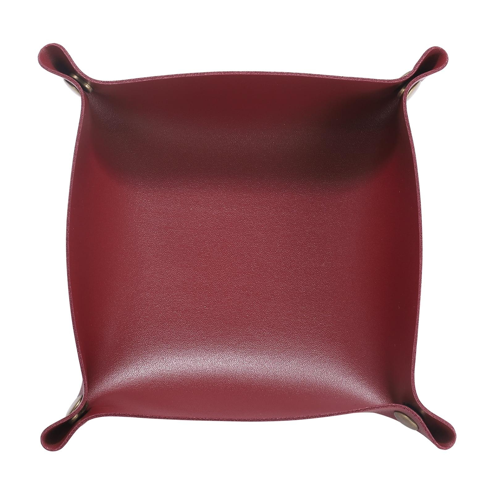 Uxcell PU Leather Valet Tray Unisex Folding Small Catchall Tray, Wine ...