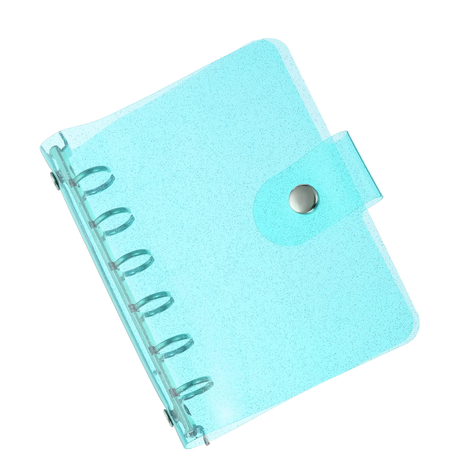 Uxcell PVC A7 Bling Clear Binder Cover with Snap Button Closure, Blue ...