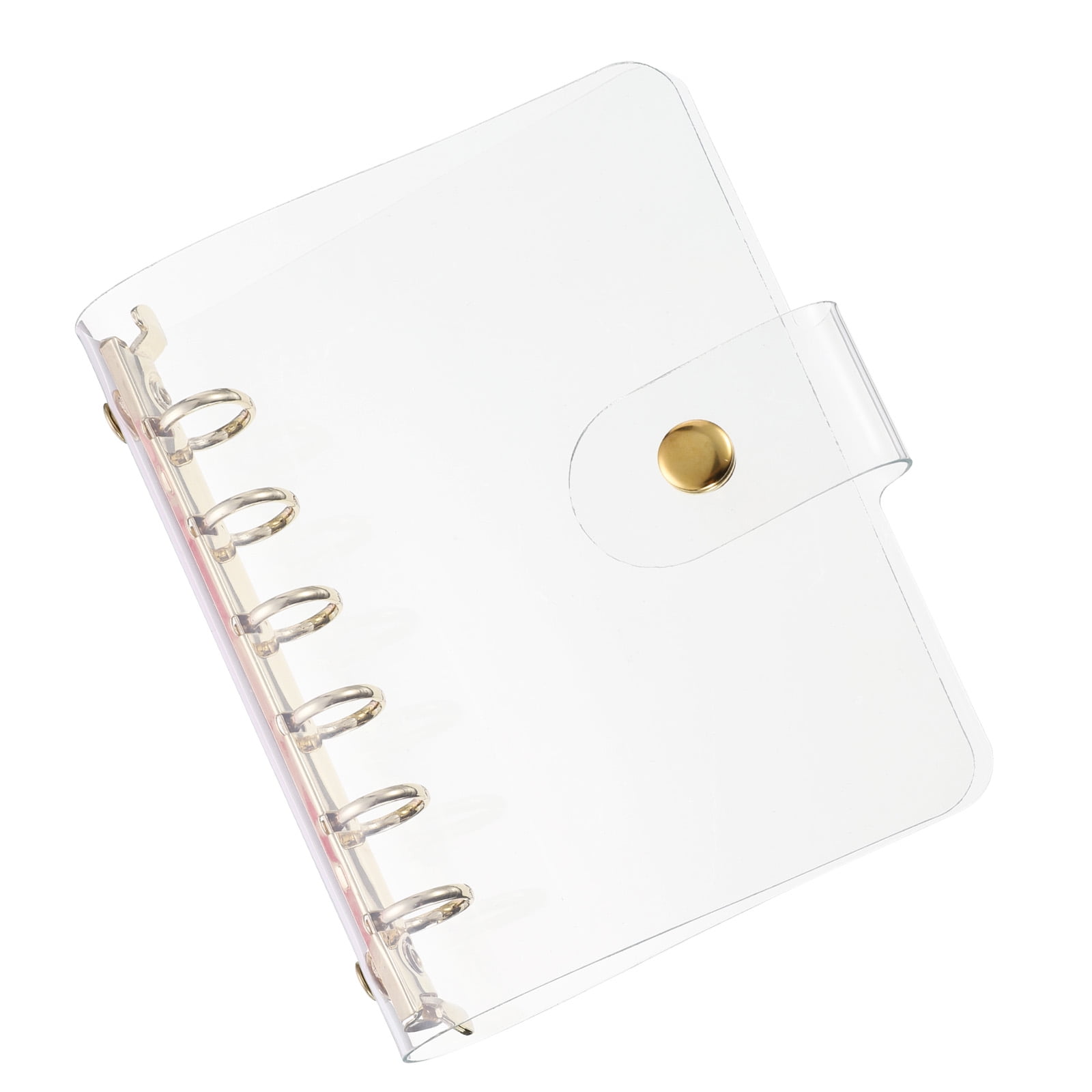 Uxcell A7 Clear Binder Cover with Snap Button Closure 6 Ring,Gold Tone ...