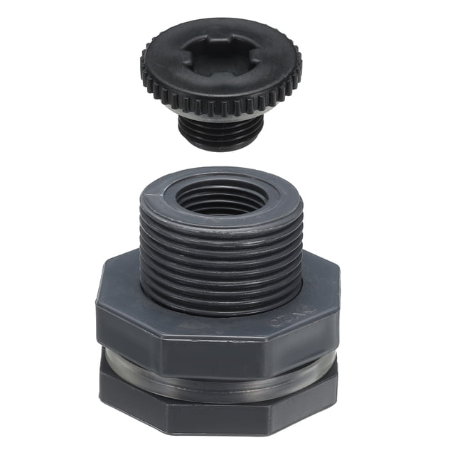 Uxcell Bulkhead Fitting with Plug G 1/2, Double Threaded Bulkhead Water ...