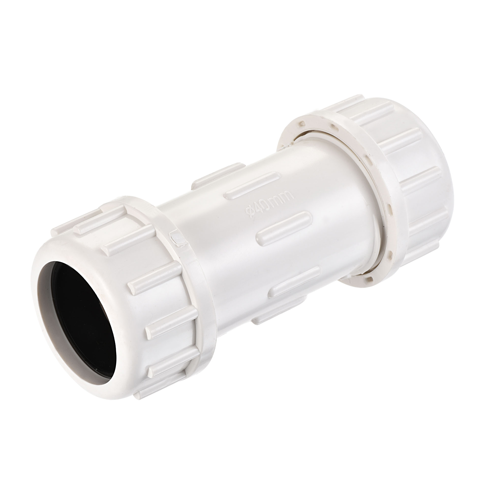 Uxcell PVC Compression Plumbing Coupling Straight Pipe Fitting 40mm ...