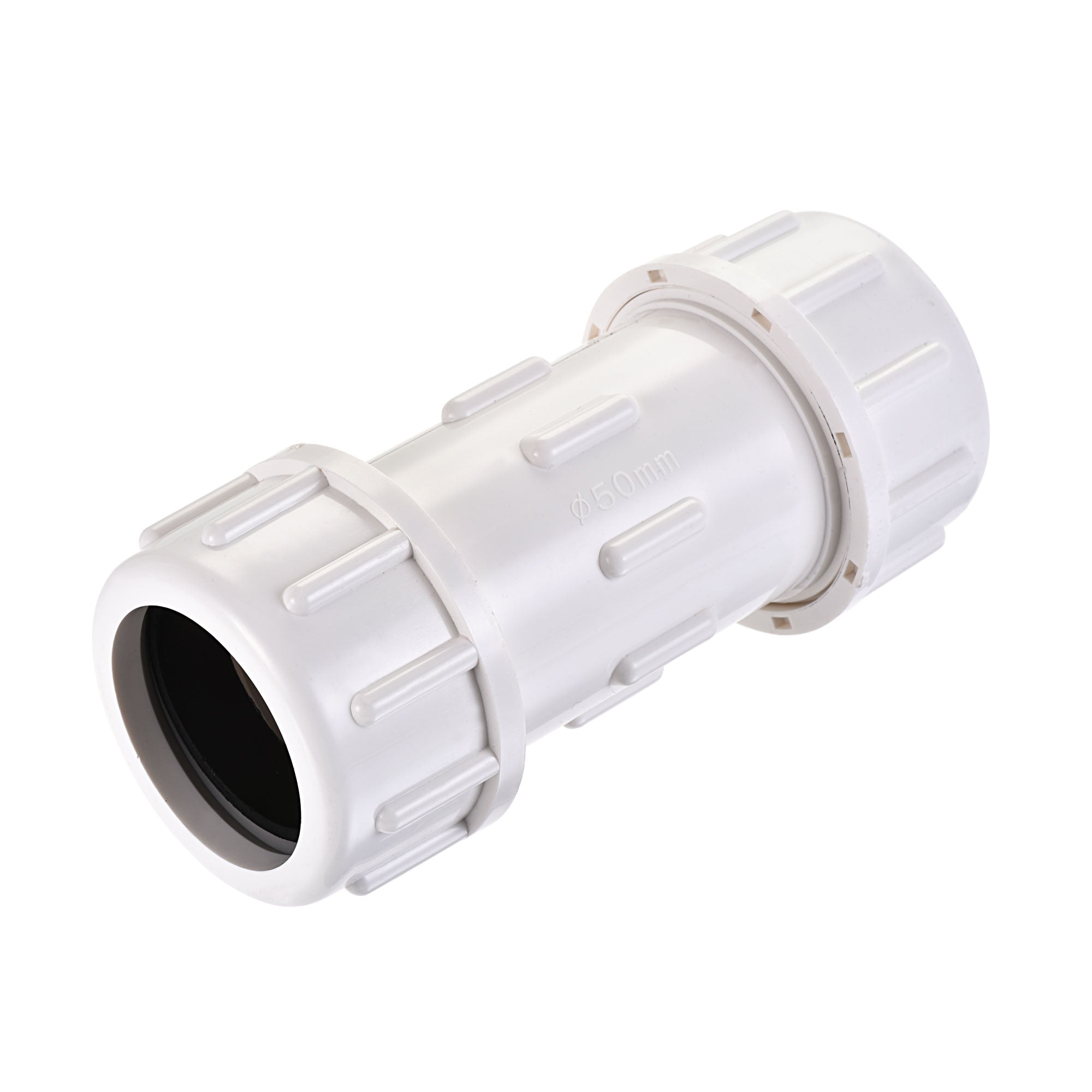 Uxcell PVC Compression Plumbing Coupling Straight Pipe Fitting 50mm ...