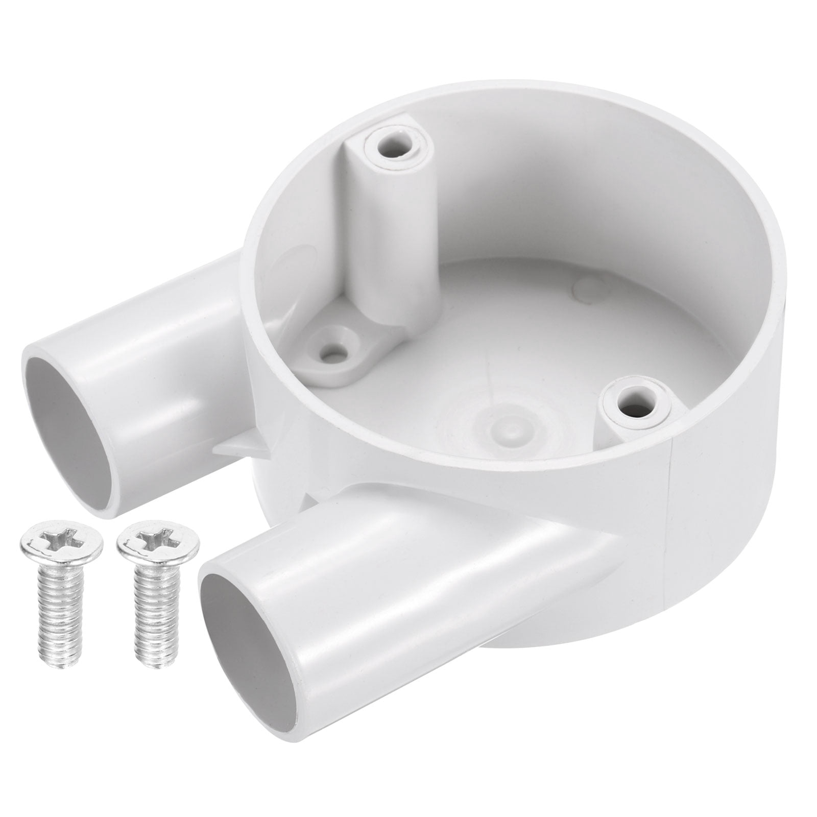 Uxcell PVC Conduit Box Junction Box 1 Way 20mm with Cover M4 Screws for ...