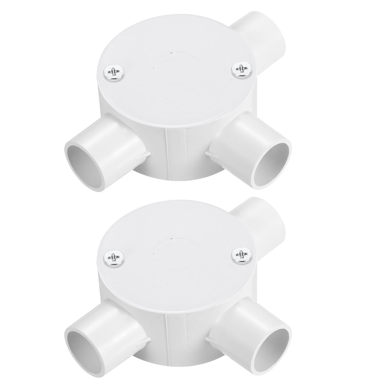 2Pcs Conduit Box Junction Box 3 Way 20mm with Cover, M4 Screws for Hose ...