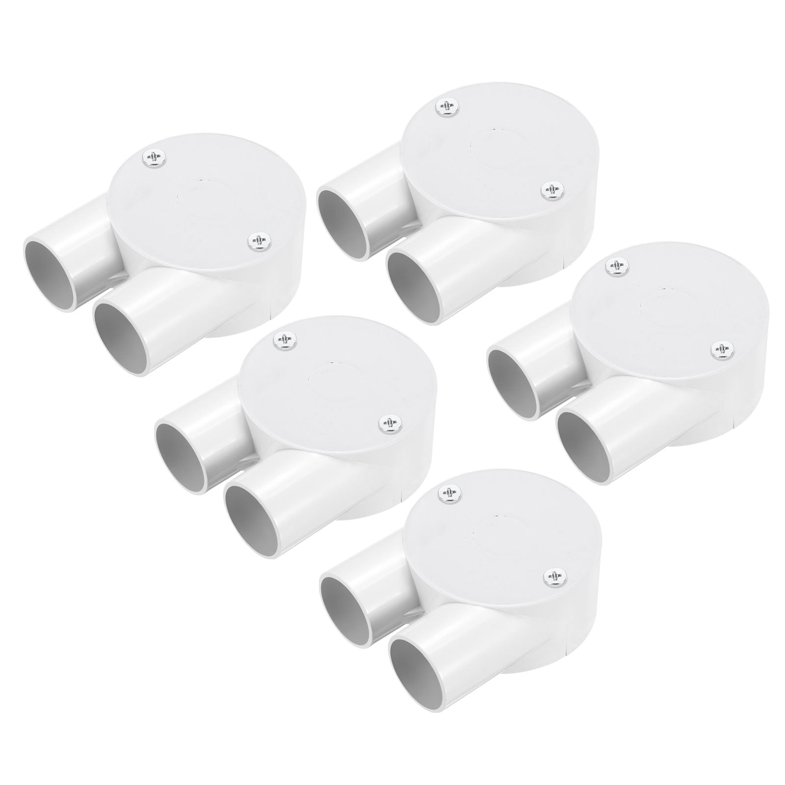 5Pcs Conduit Box Junction Box U-shaped 2 Way 25mm with Cover, M4 Screws ...