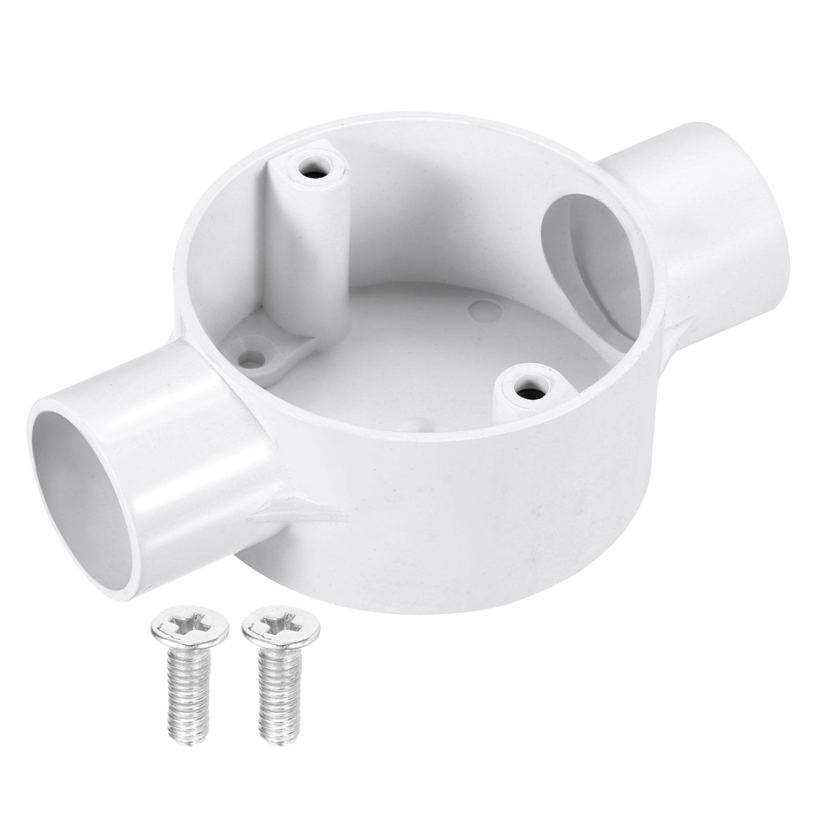 Uxcell PVC Conduit Box Junction Box 1 Way 20mm with Cover M4 Screws for ...