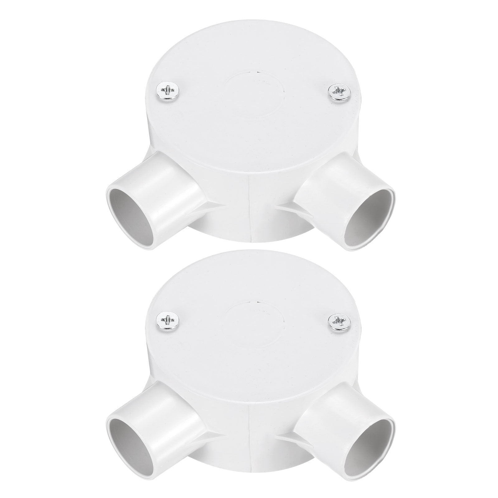 2Pcs PVC Conduit Box Junction Box 90° 2 Way 20mm with Cover, M4 Screws ...