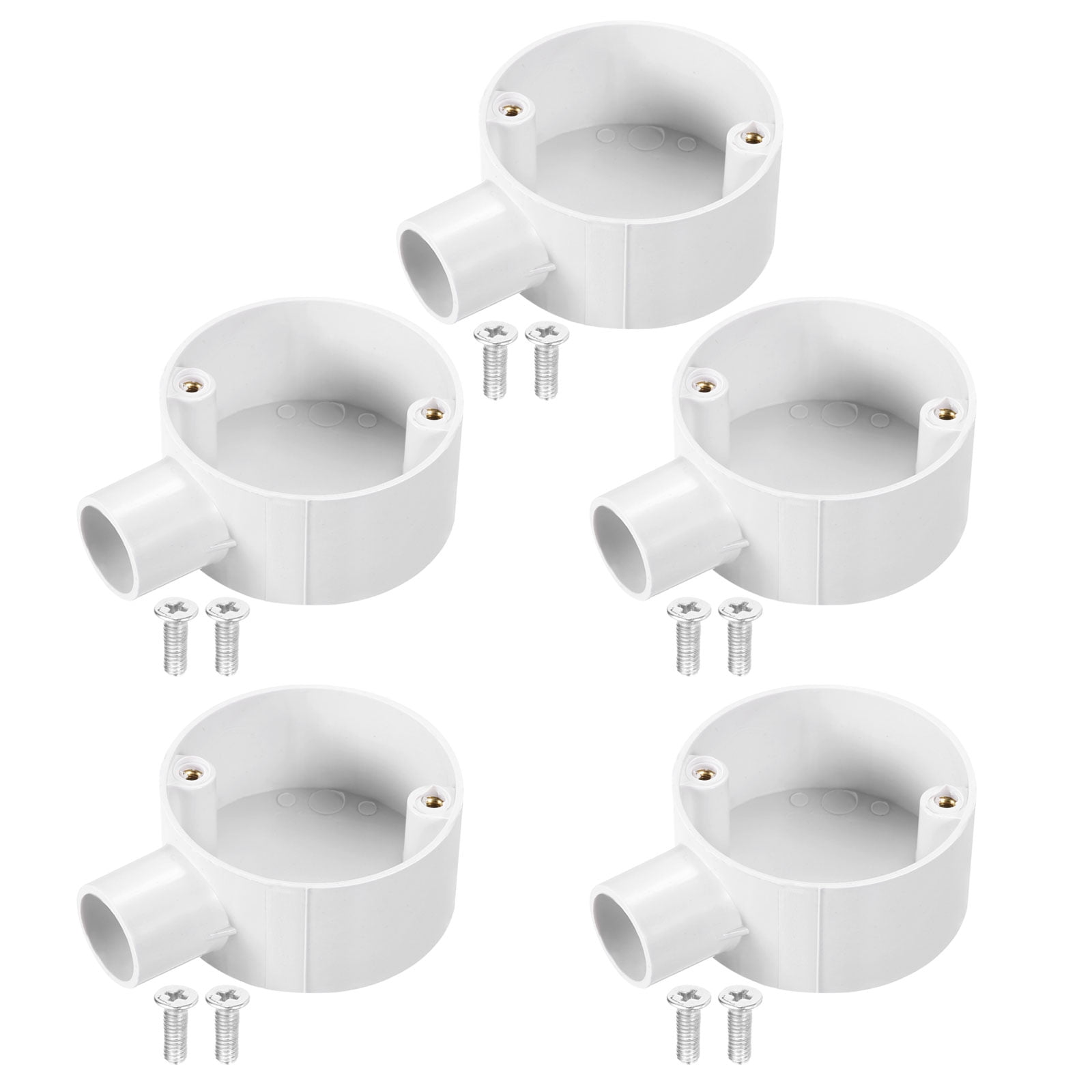 Uxcell PVC Conduit Box Junction Box 1 Way 20mm with Cover M4 Screws for ...