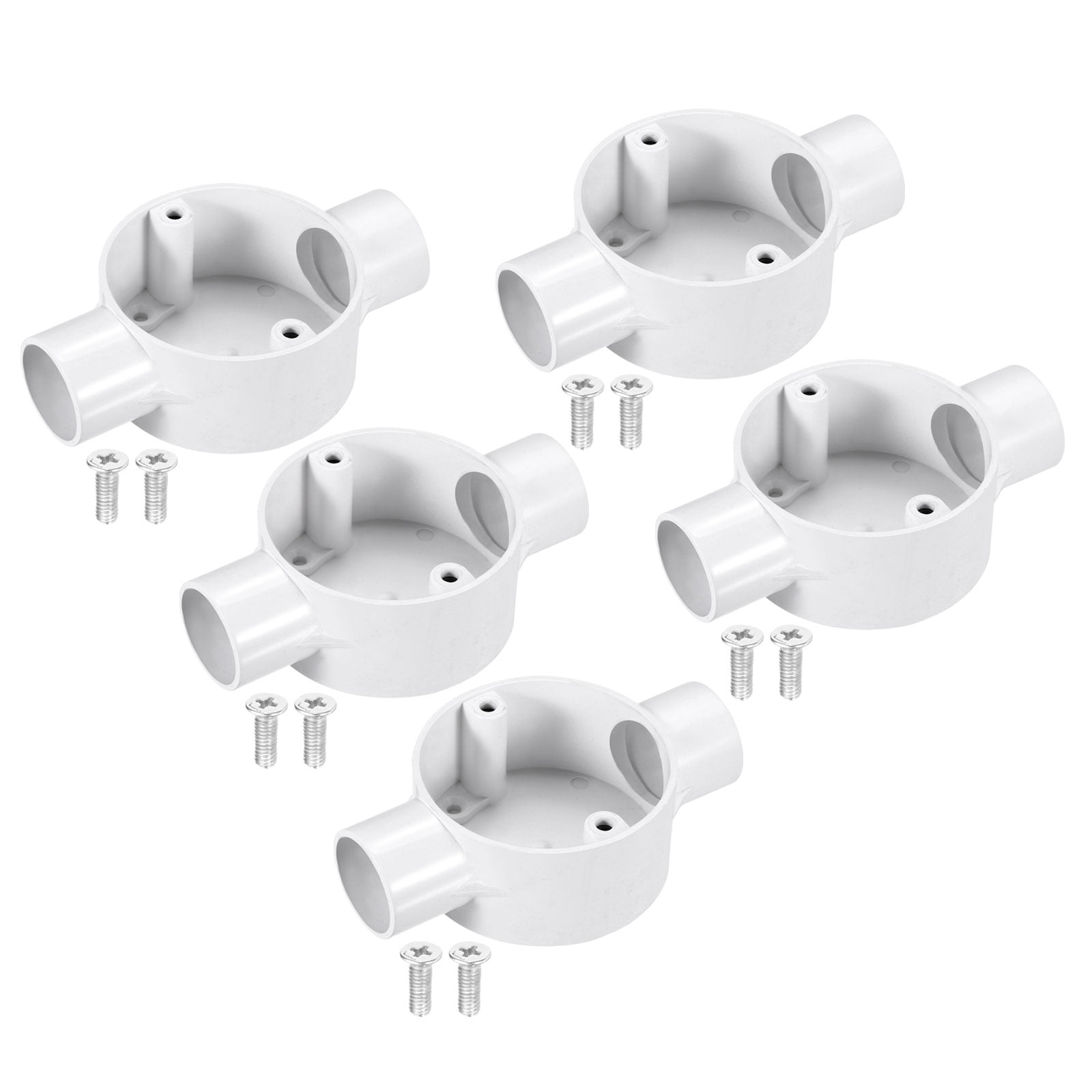 Uxcell PVC Conduit Box Junction Box 1 Way 20mm with Cover M4 Screws for ...