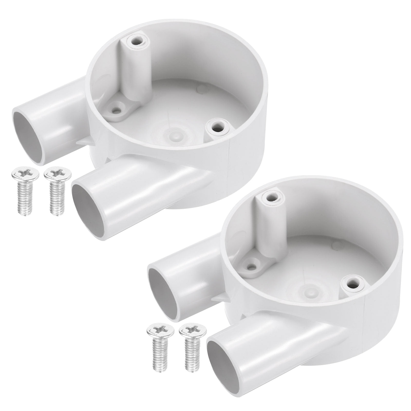 Uxcell PVC Conduit Box Junction Box 1 Way 20mm with Cover M4 Screws for ...