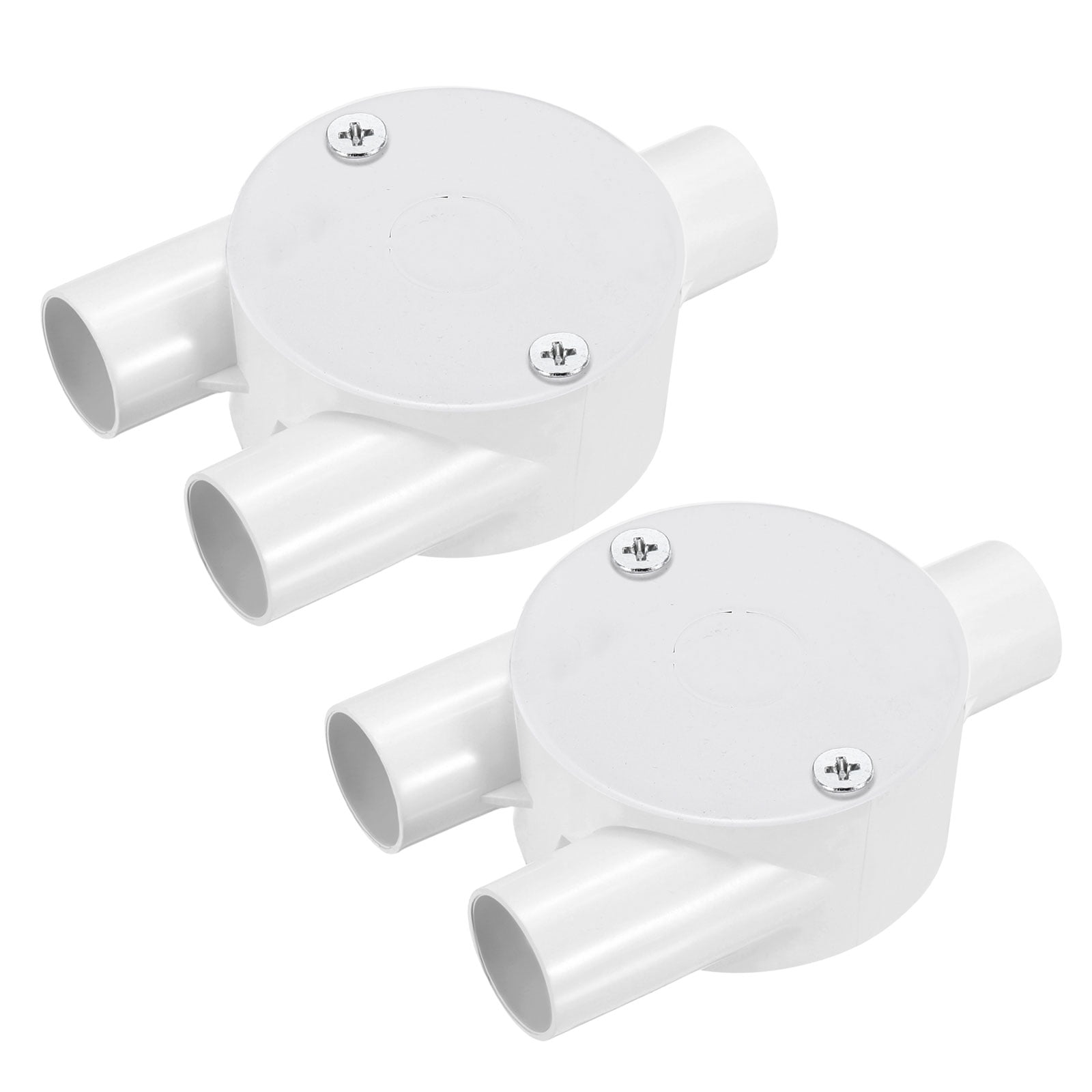 2Pcs PVC Conduit Box Junction Box Y-shaped 3 Way 20mm with Cover, M4 ...