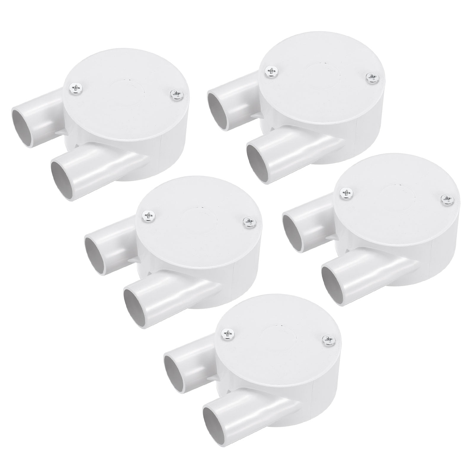 5Pcs PVC Conduit Box Junction Box U-shaped 2 Way 20mm with Cover, M4 ...