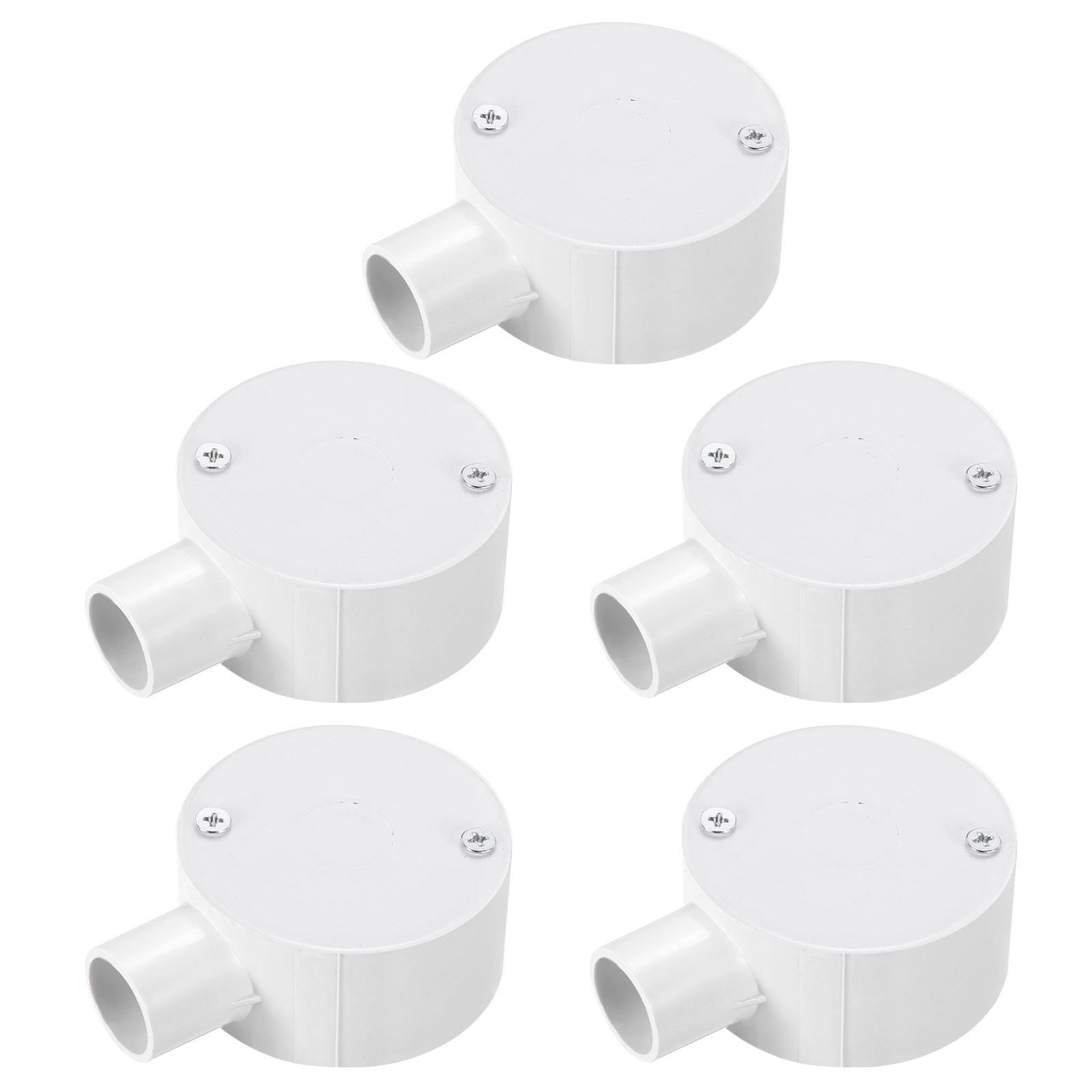 Uxcell PVC Conduit Box Junction Box 1 Way 20mm with Cover M4 Screws for ...
