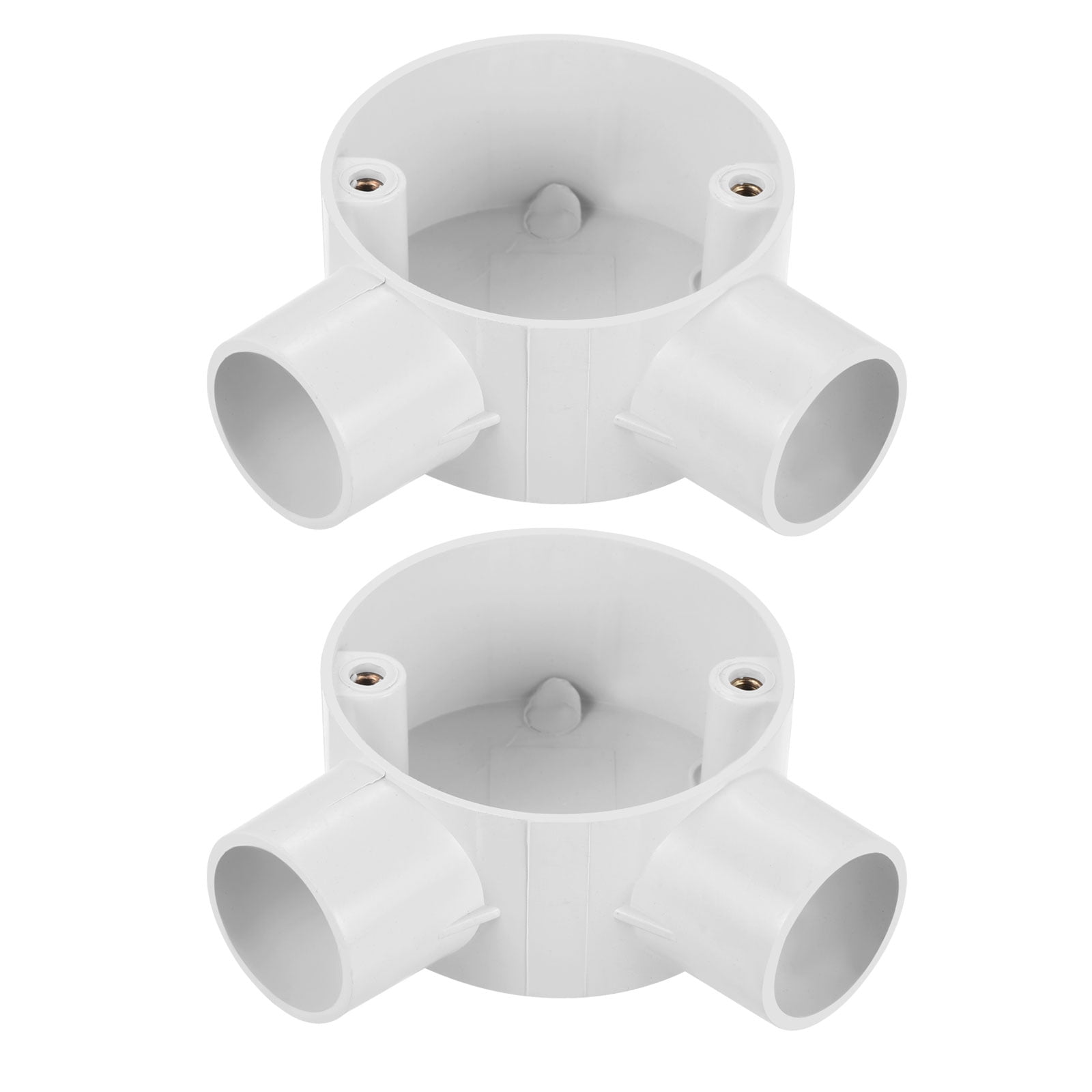 Uxcell PVC Conduit Box Junction Box 90 Degree 2 Way 25mm Waterproof ...
