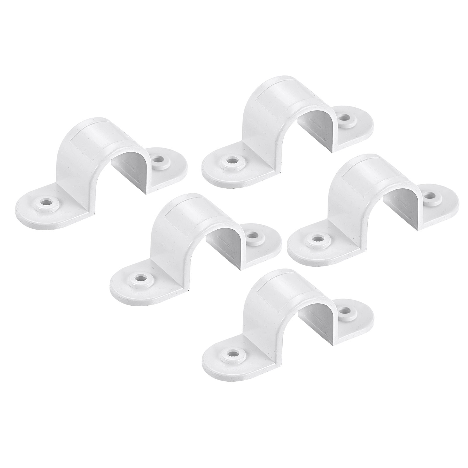 Uxcell PVC Conduit Saddle Pipe Clip 4mm Hole Dia Securing Conduit Hose ...