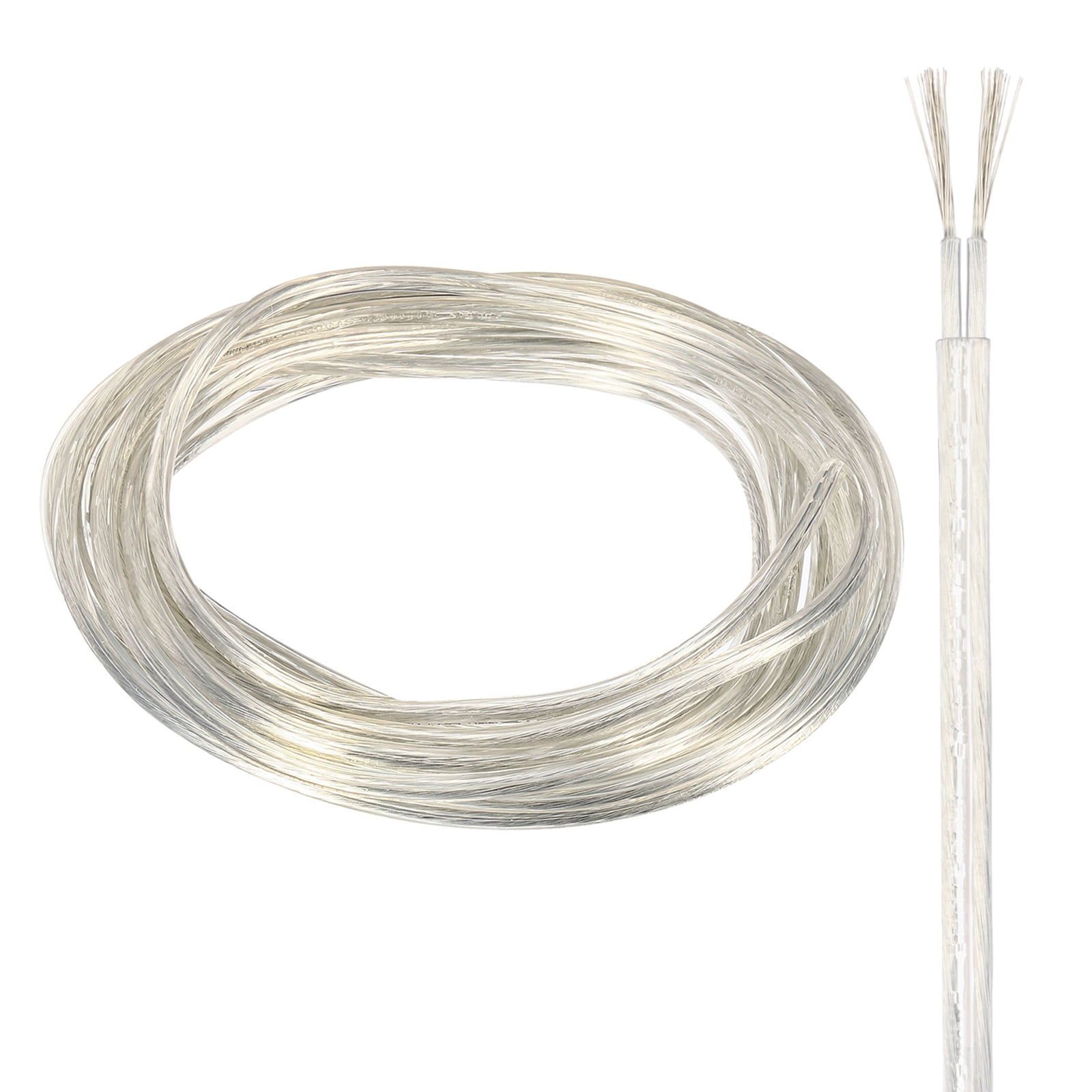 Uxcell Covered Wire 2 Core 18AWG 10m/32.8ft, Electrical Cable, Clear ...