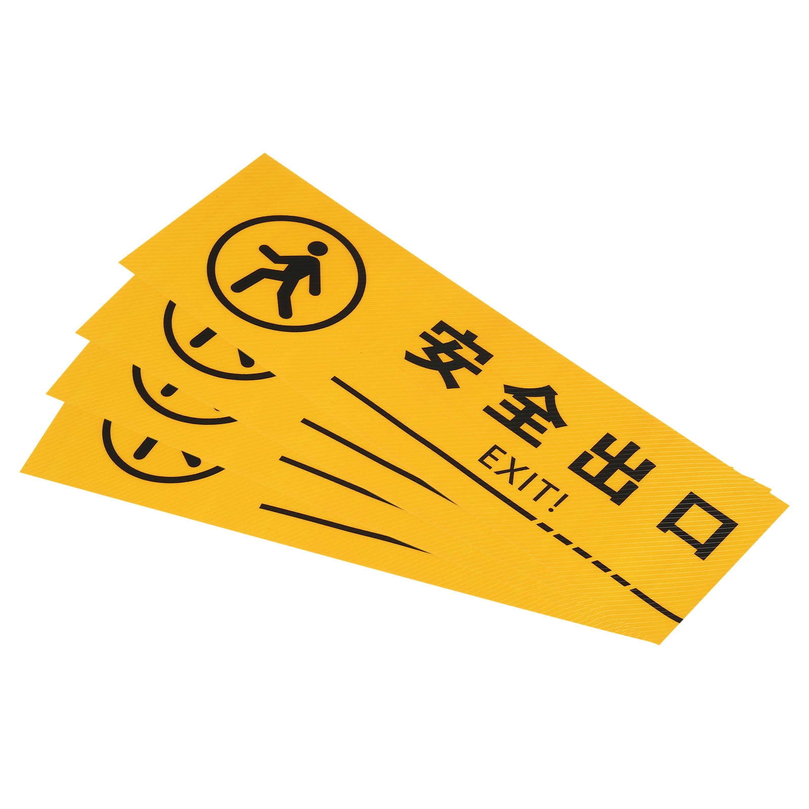 Uxcell PVC Exit Sticker Sign, 11.8" x 3.9" Self Adhesive, Yellow 4Pack ...