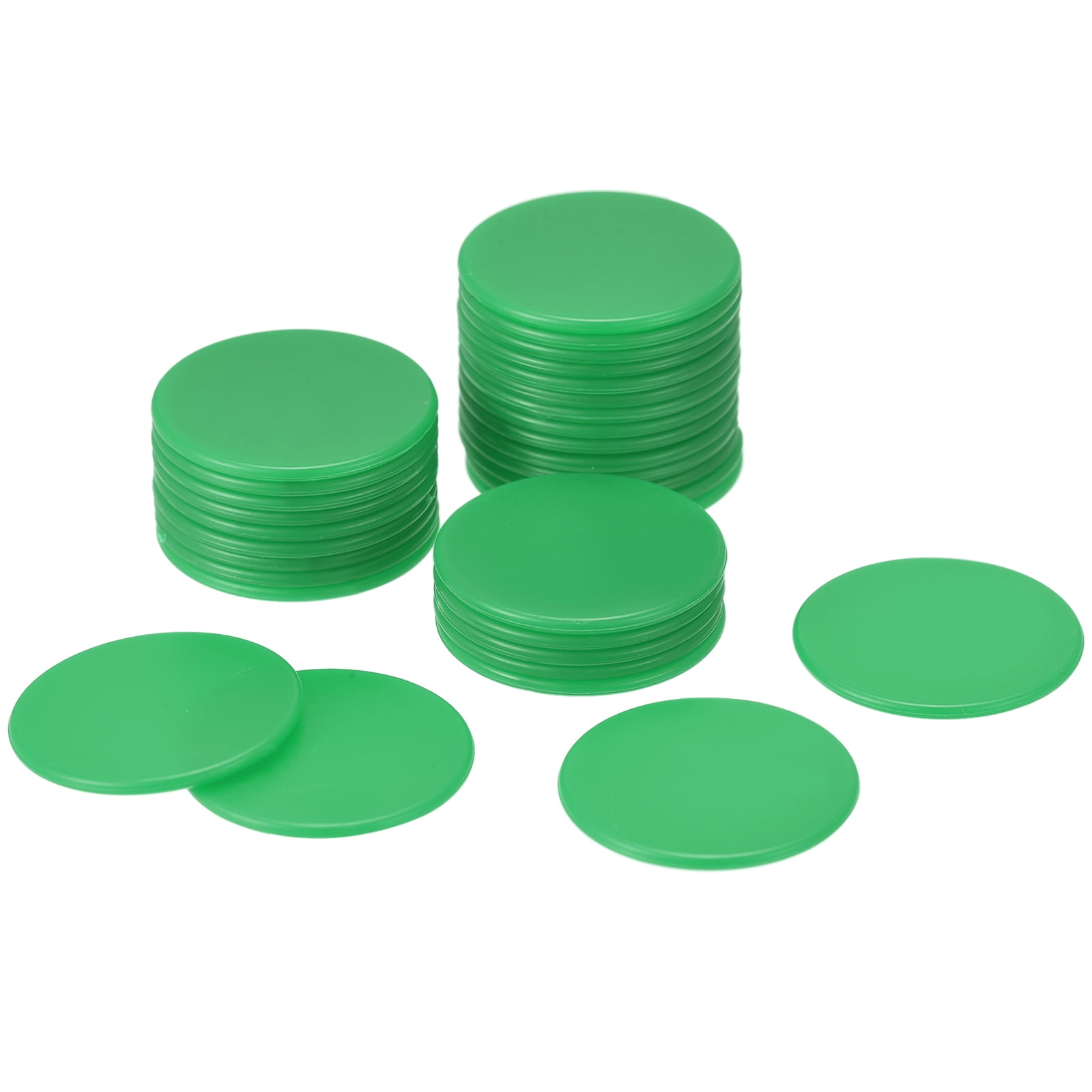 Uxcell PVC Game Chips 3/4 Inch for Game Playing Marker Solid Green Pack ...
